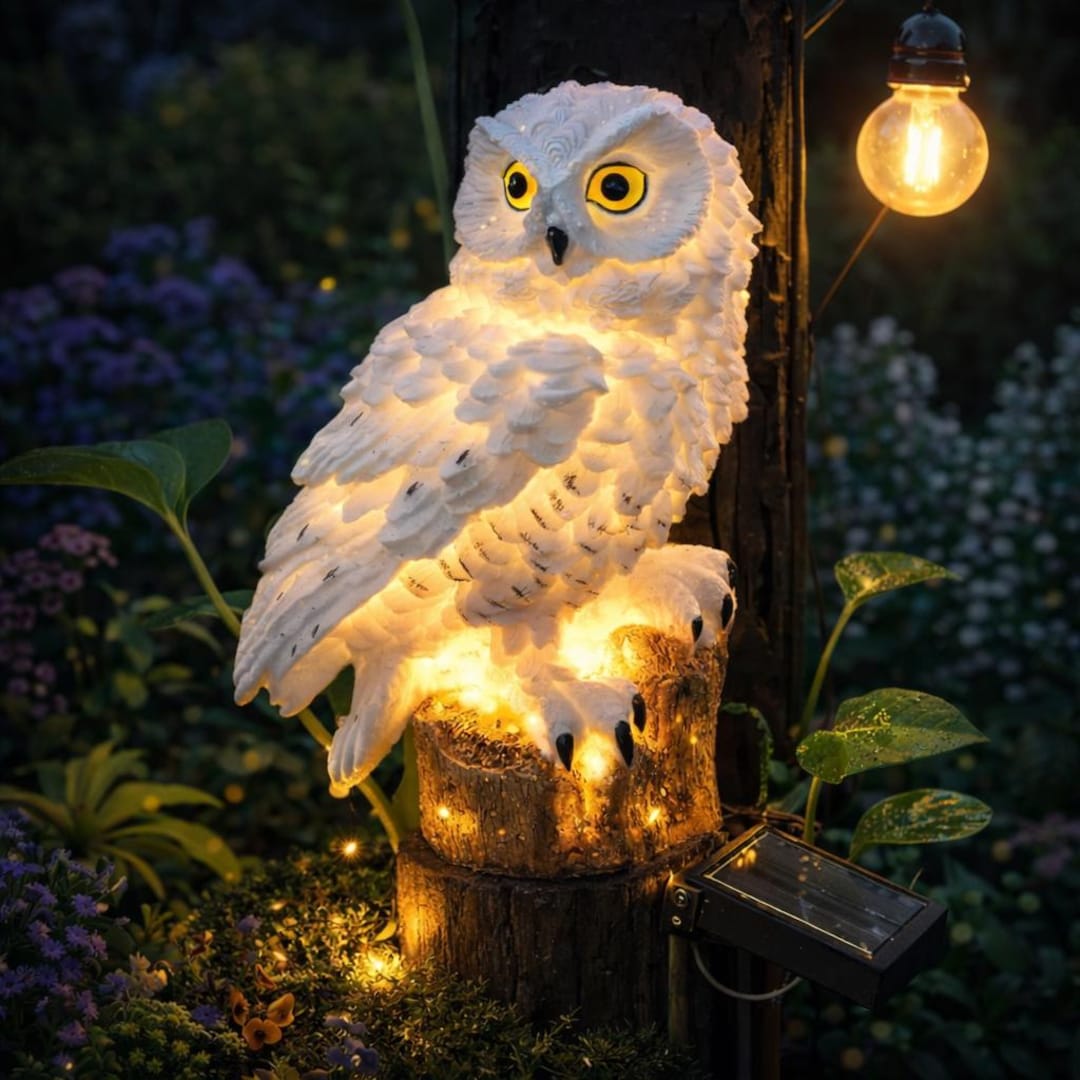 Solar Owl Light – LED Outdoor Garden Lamp, Waterproof Yard Decor, Solar ...