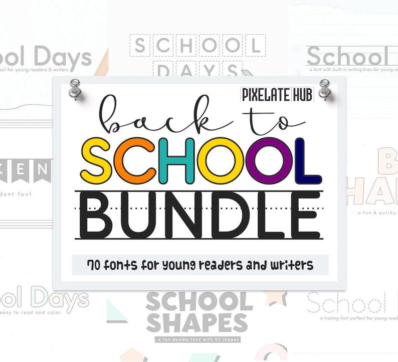 School Font Bundle for Cricut: Handwriting, Kids & Teacher Fonts - Etsy ...