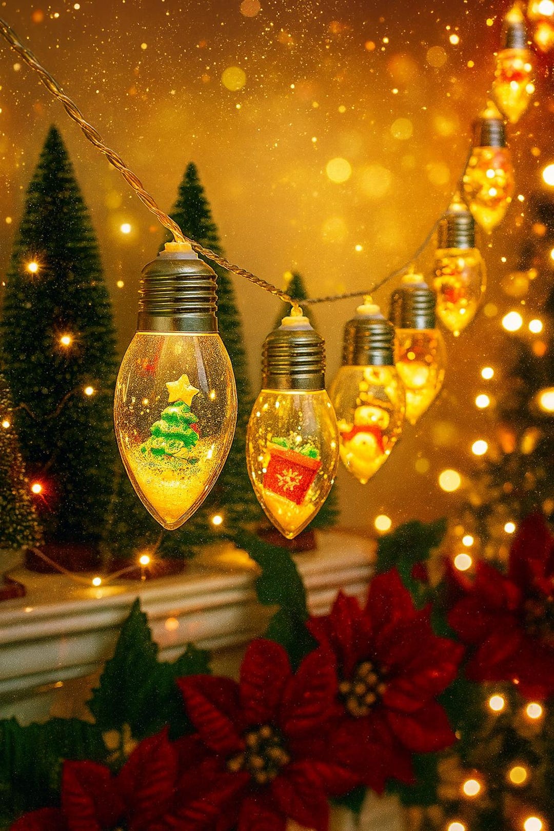 Christmas LED Bulb String Lights – Santa & Snowman Fairy Lights ...