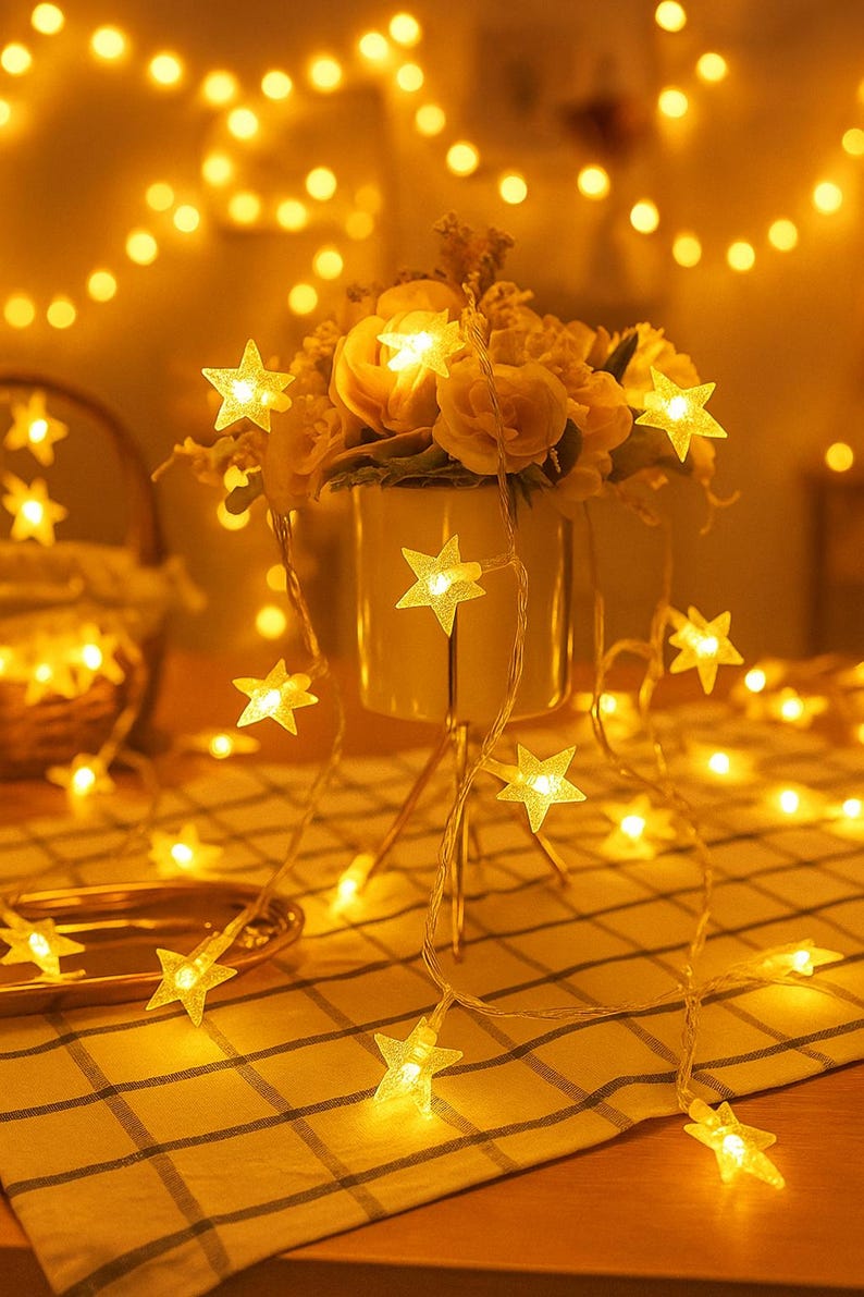 LED Star String Lights – Outdoor and Indoor Fairy Garland Lights for ...