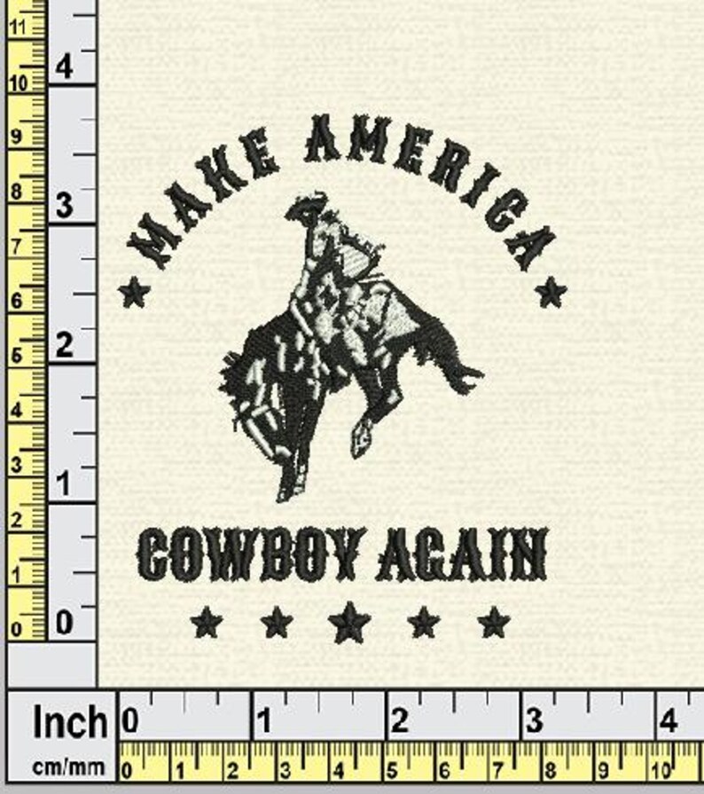 2 Sizes, Patriotic Cowboy Embroidery Design – 4th of July Western ...