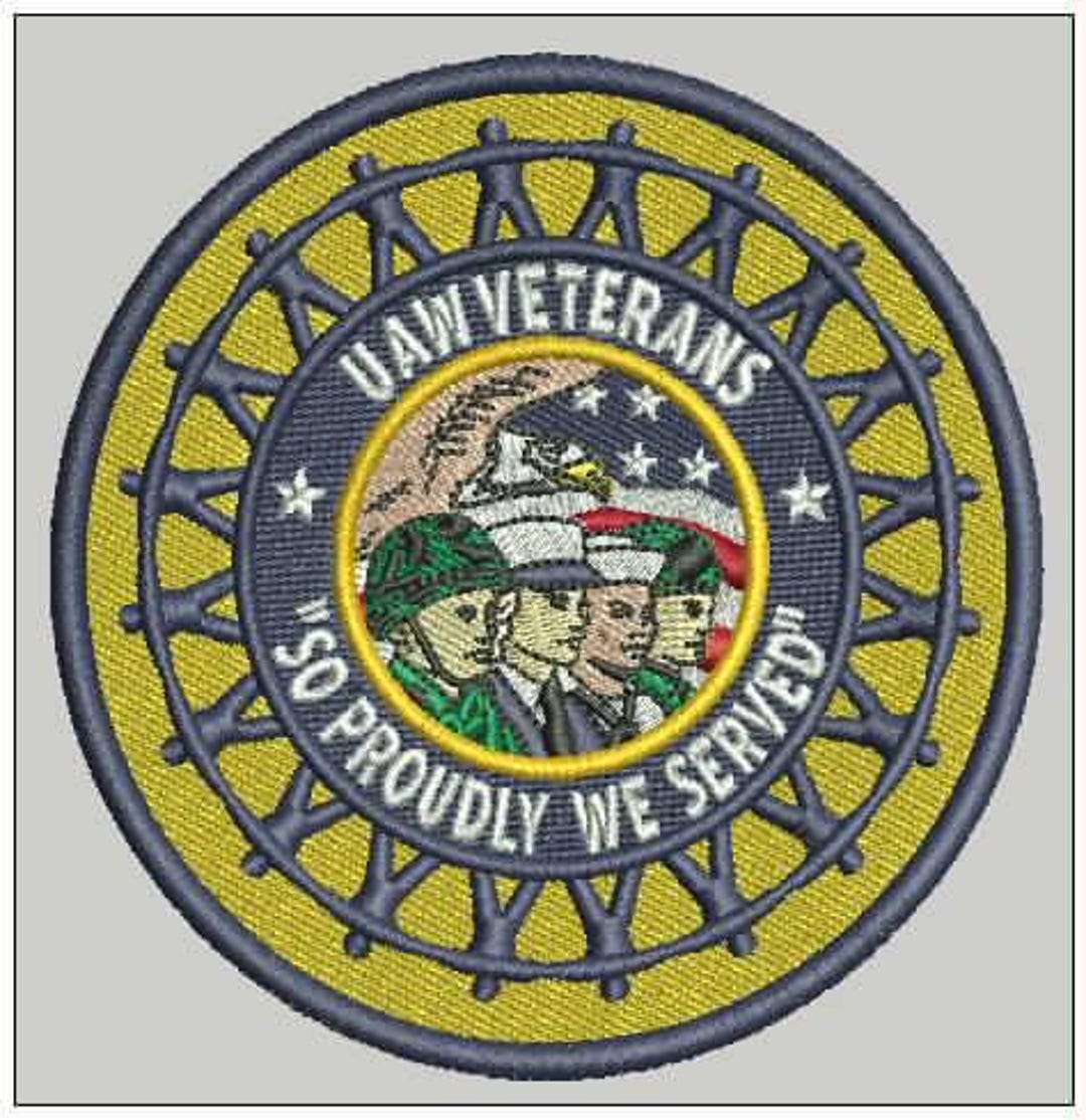 UAW Veteran Veteran Military's Embroidery Design, Patriotic Soldier ...