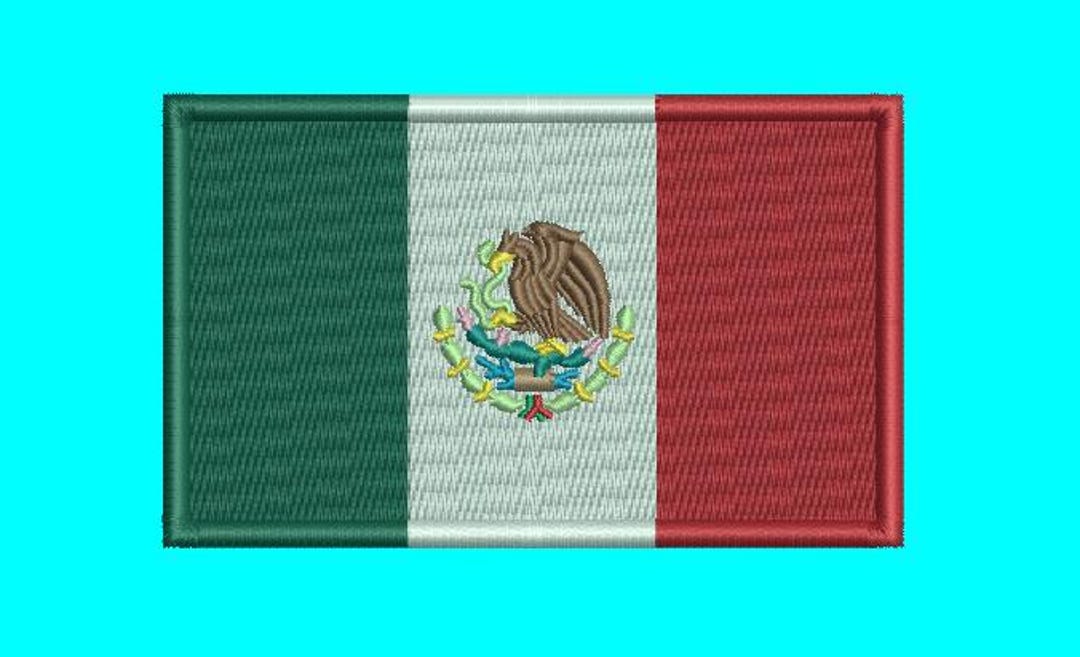 Mexican Flag Embroidery Design | Mexico Flag Patch | Digital Machine File, Mexican Patriotic ...