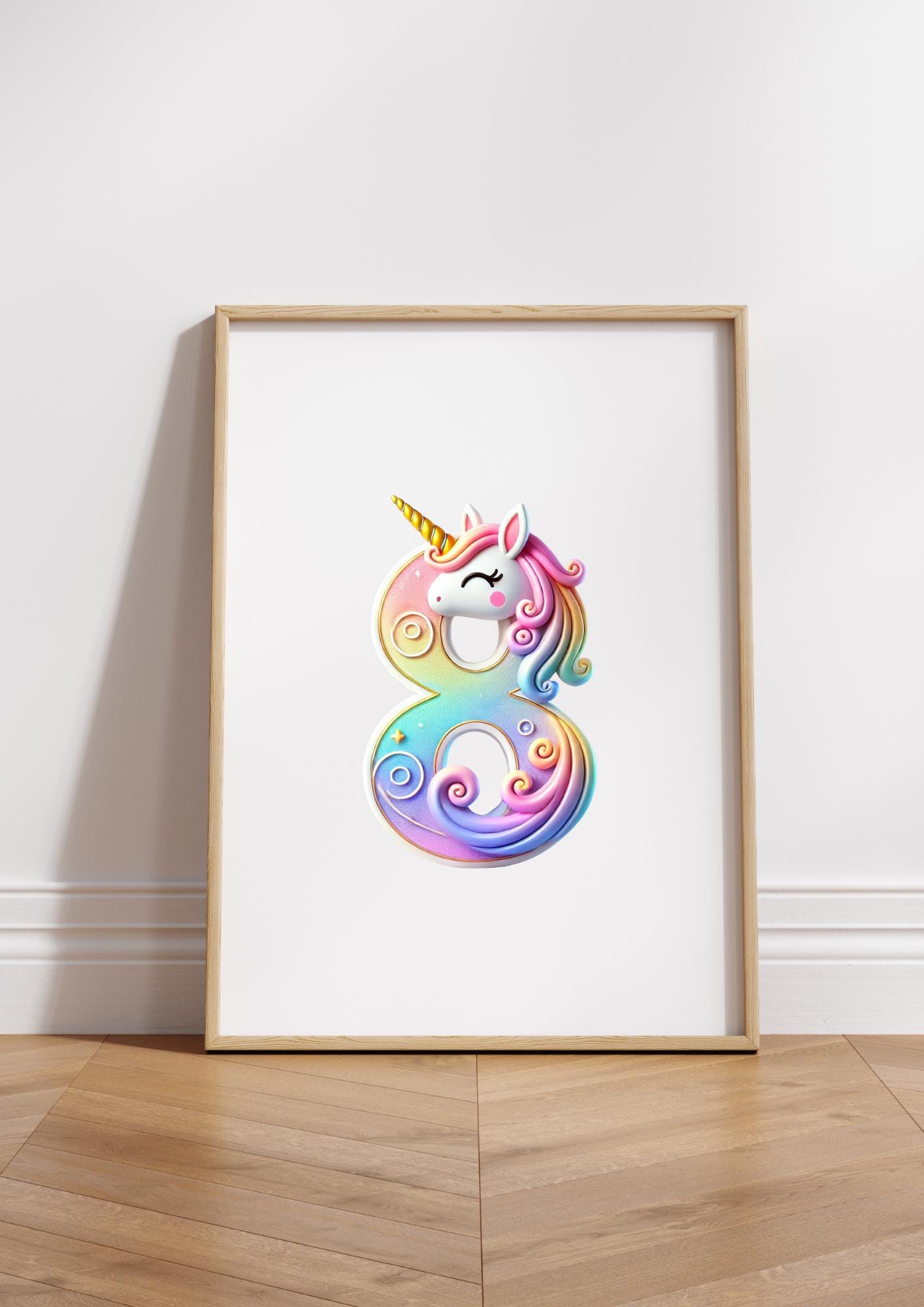 Unicorn Number Clipart - Pastel Glitter Numbers 0-9 - Cute Birthday ...