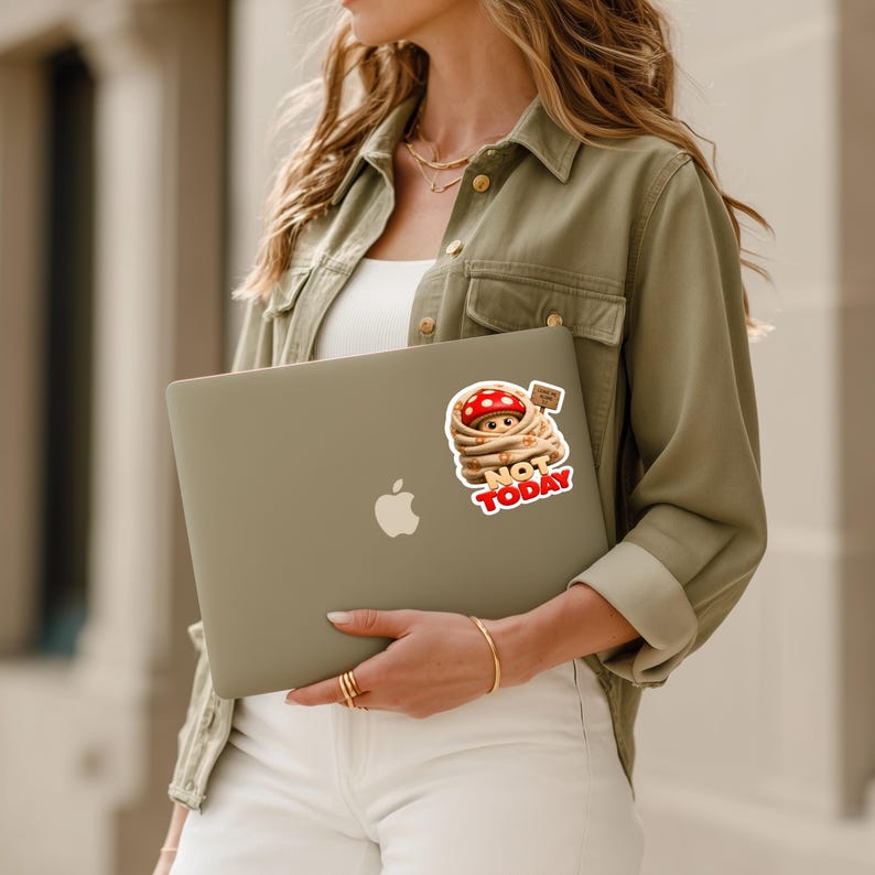 Not Today Mushroom Sticker PNG Instant Download | Funny Food Laptop ...