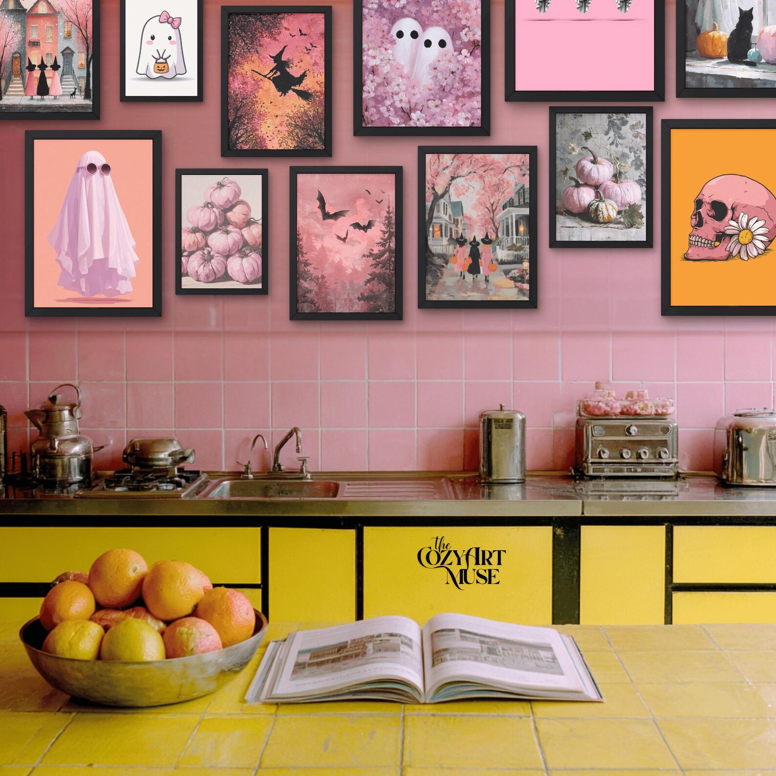 Pinkoween Wall Art Mega Bundle Set | 100 Pink Halloween Printable Wall ...