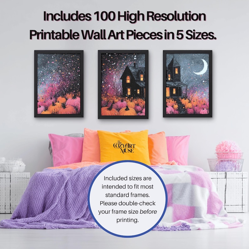 Pinkoween Wall Art Mega Bundle Set | 100 Pink Halloween Printable Wall ...