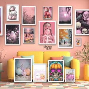 Pinkoween Wall Art Mega Bundle Set | 100 Pink Halloween Printable Wall ...