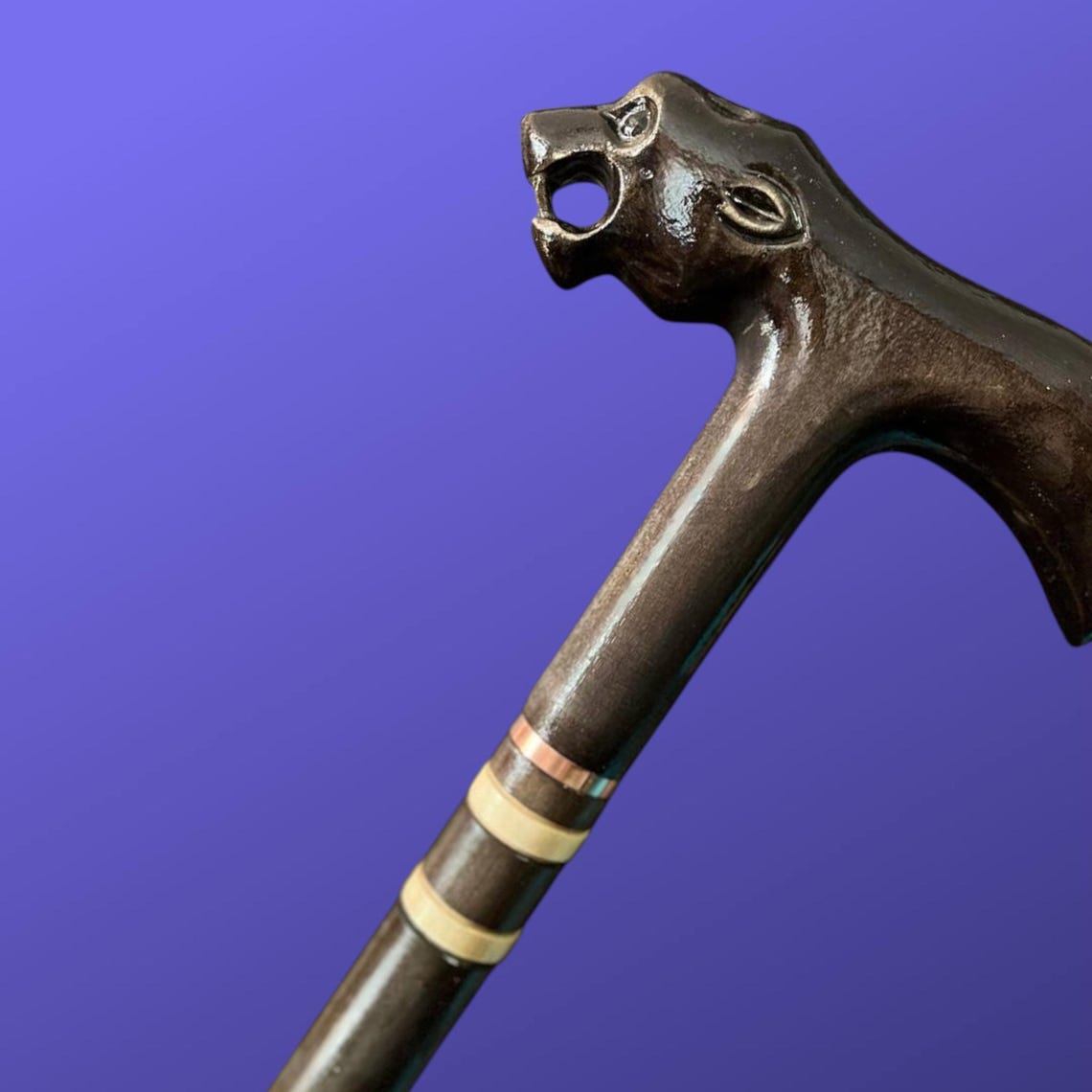 Panther Walking Cane Wooden Cane for Men Carved Stick Fantasy Cane Wood ...
