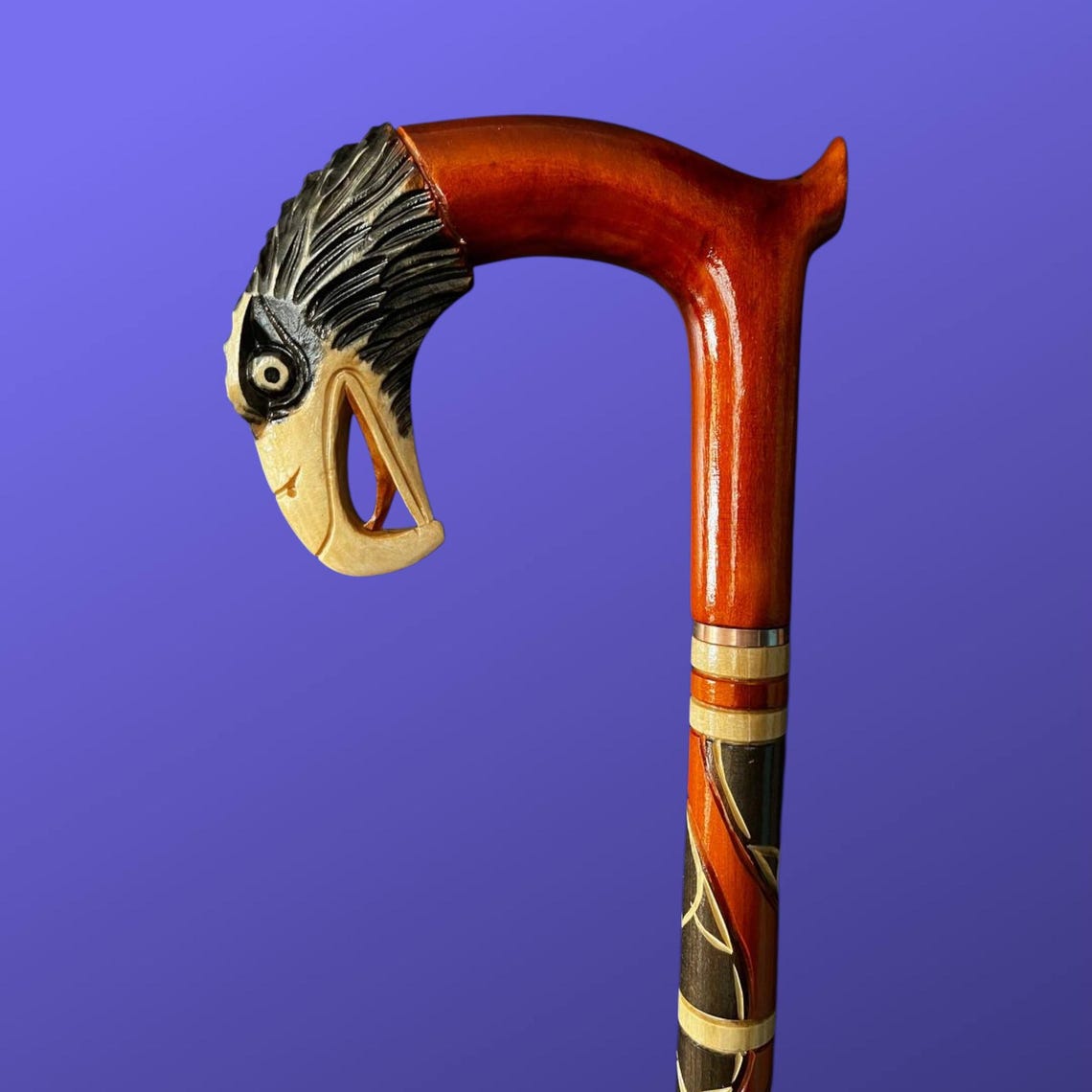 Eagle Walking Cane Carved Wooden Cane Fashionable Canes and Walking ...