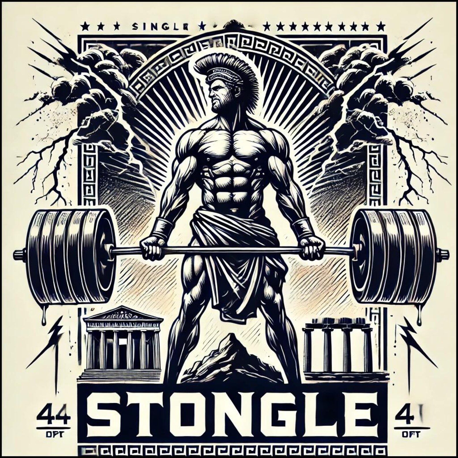 Greek Mythology Gym Wall Art Set of 6 Ancient Warrior Statues Digital ...