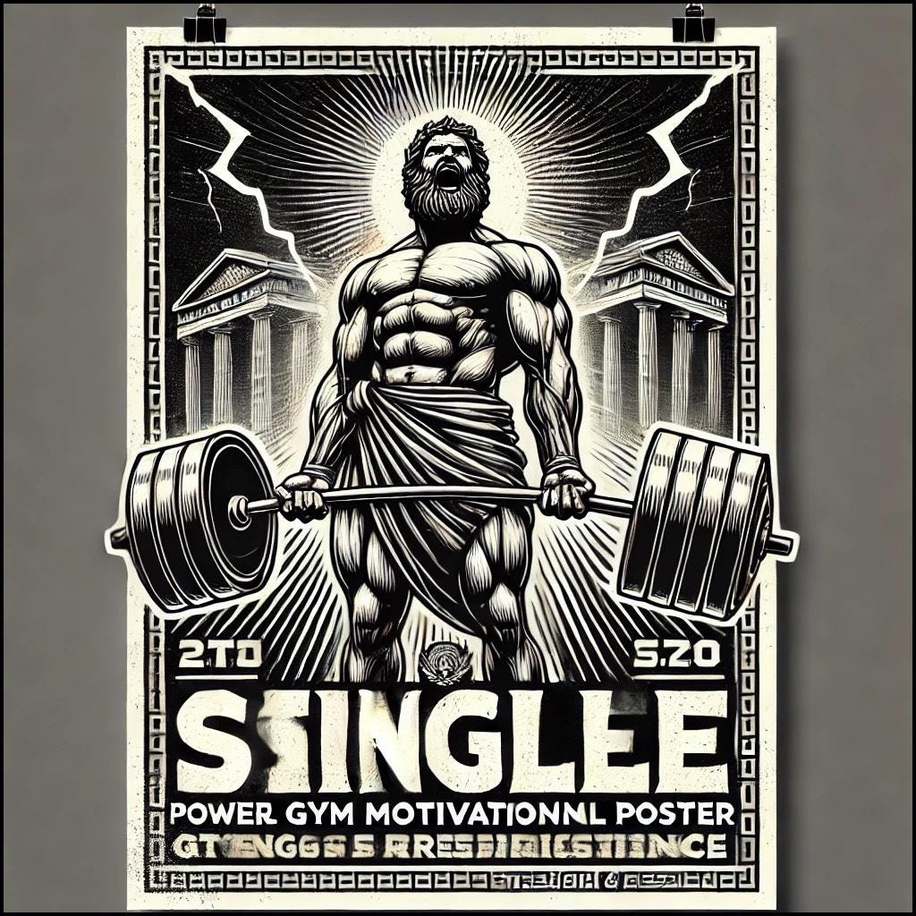 Greek Mythology Gym Wall Art Set of 6 Ancient Warrior Statues Digital ...