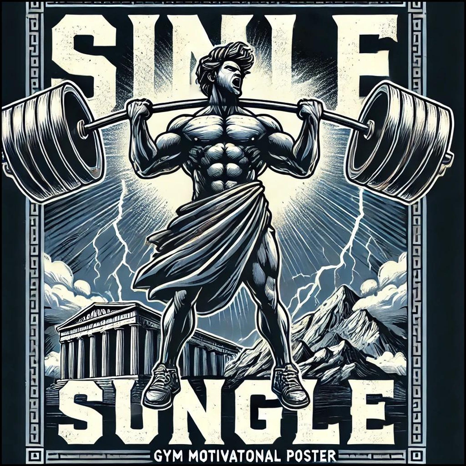 Greek Mythology Gym Wall Art Set of 6 Ancient Warrior Statues Digital ...