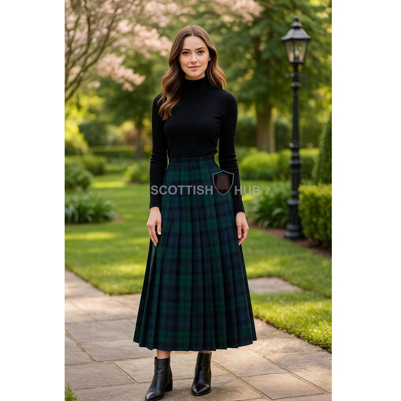 Long Tartan Linen Skirt - Etsy