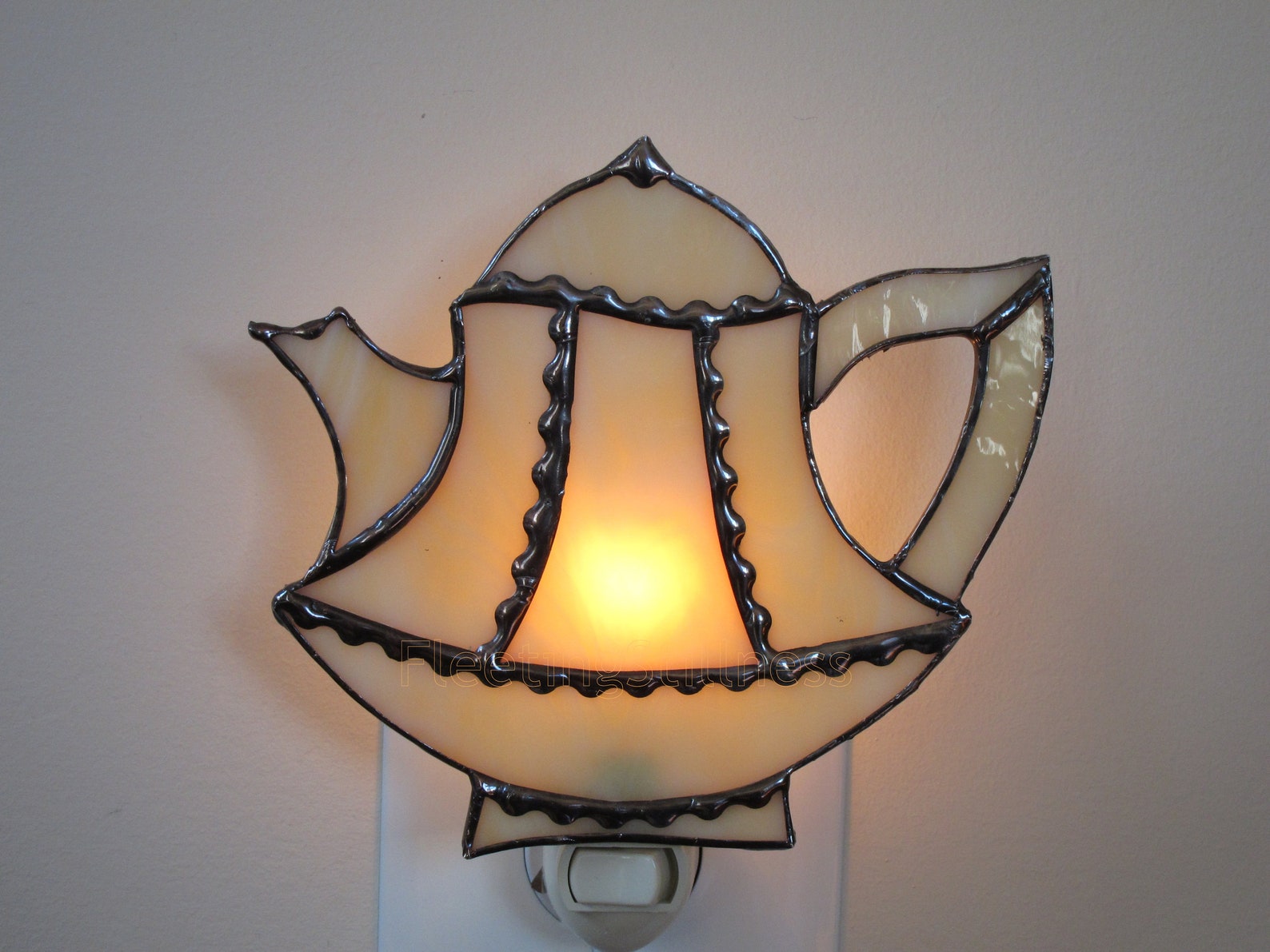 Night Light Tea Pot Kitchen Stained Glass Nightlight - Etsy
