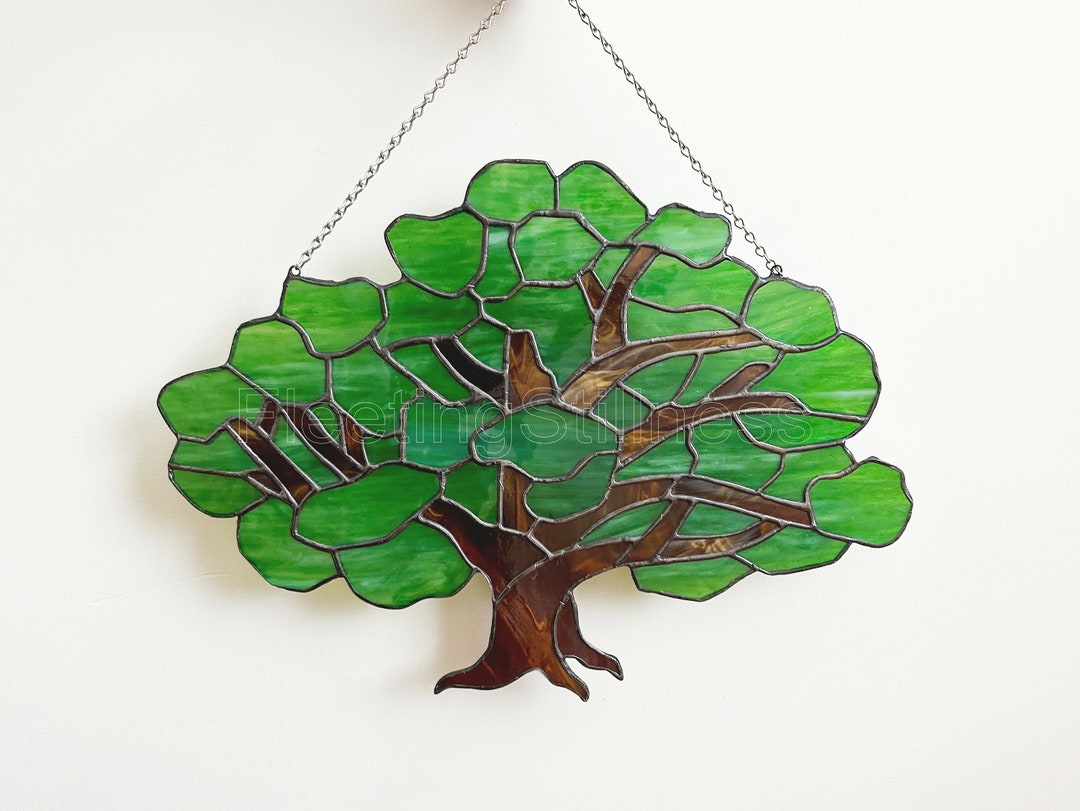 Tree of Life Stained Glass CUSTOM Large Sun Catcher Window Panel Gift ...