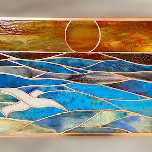 Ocean Sunset Stained Glass Pattern: Window Panel (PDF Pattern) - Etsy