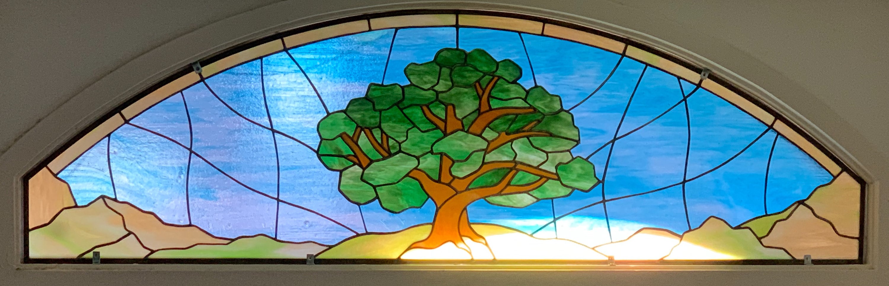 LARGE Tree Stained Glass Transom CUSTOM Tree of Life Window Panel ...