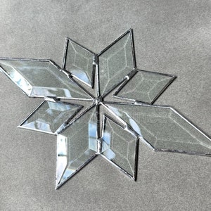 Star of Bethlehem Stained Glass Suncatcher Gift Large Beveled Glass 12 ...