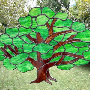 Tree of Life Stained Glass CUSTOM Large Sun Catcher Window Panel Gift ...