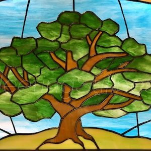 Tree of Life Stained Glass CUSTOM Large Sun Catcher Window Panel Gift ...