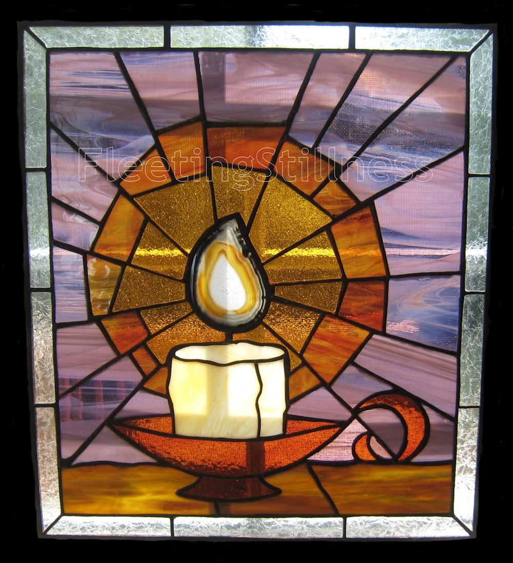 PDF Pattern for Stained Glass Candle and Flame | Etsy