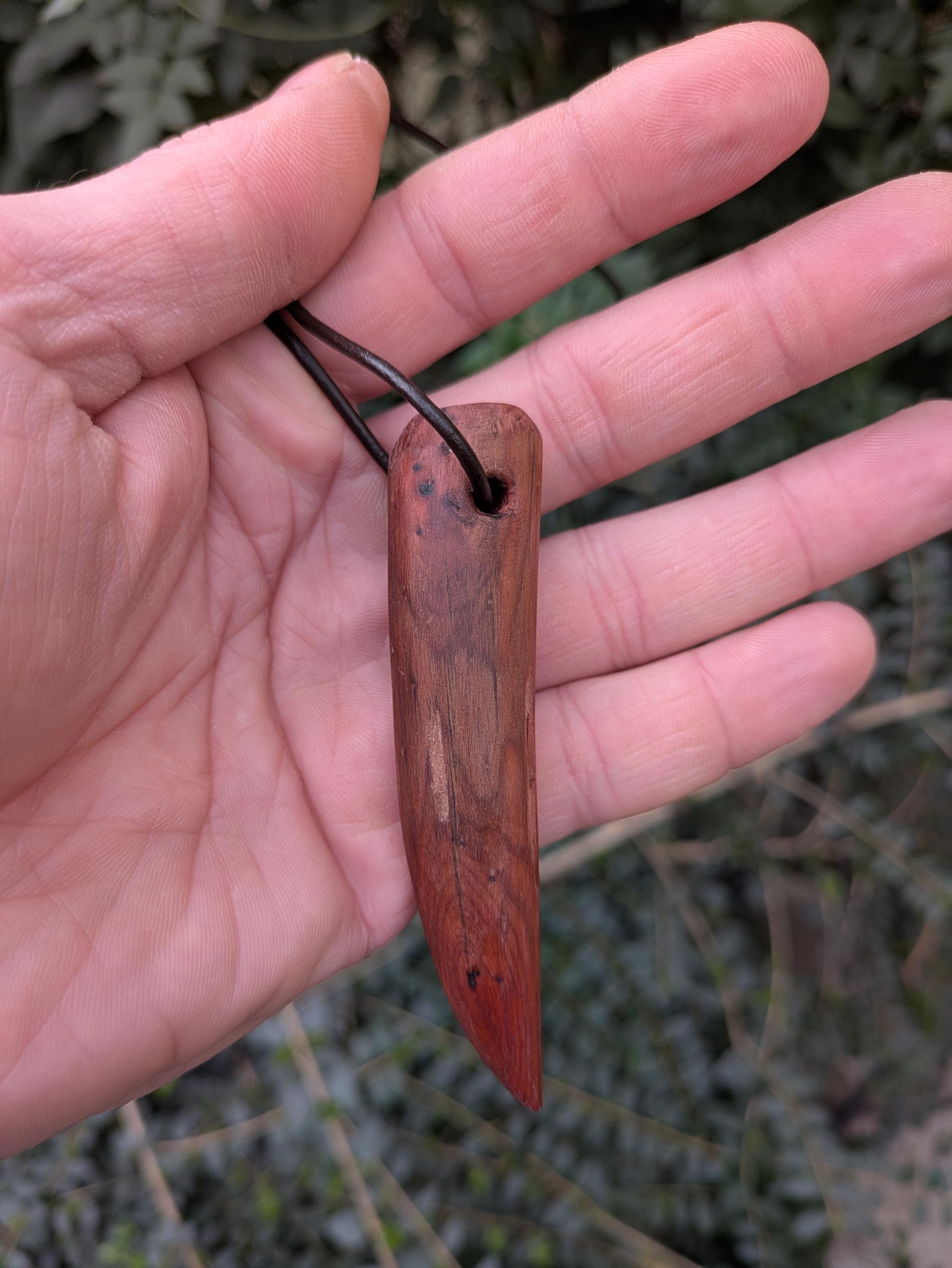 Protective Yew Wood Amulet in the Shape of a Bear Fang – Handcrafted ...