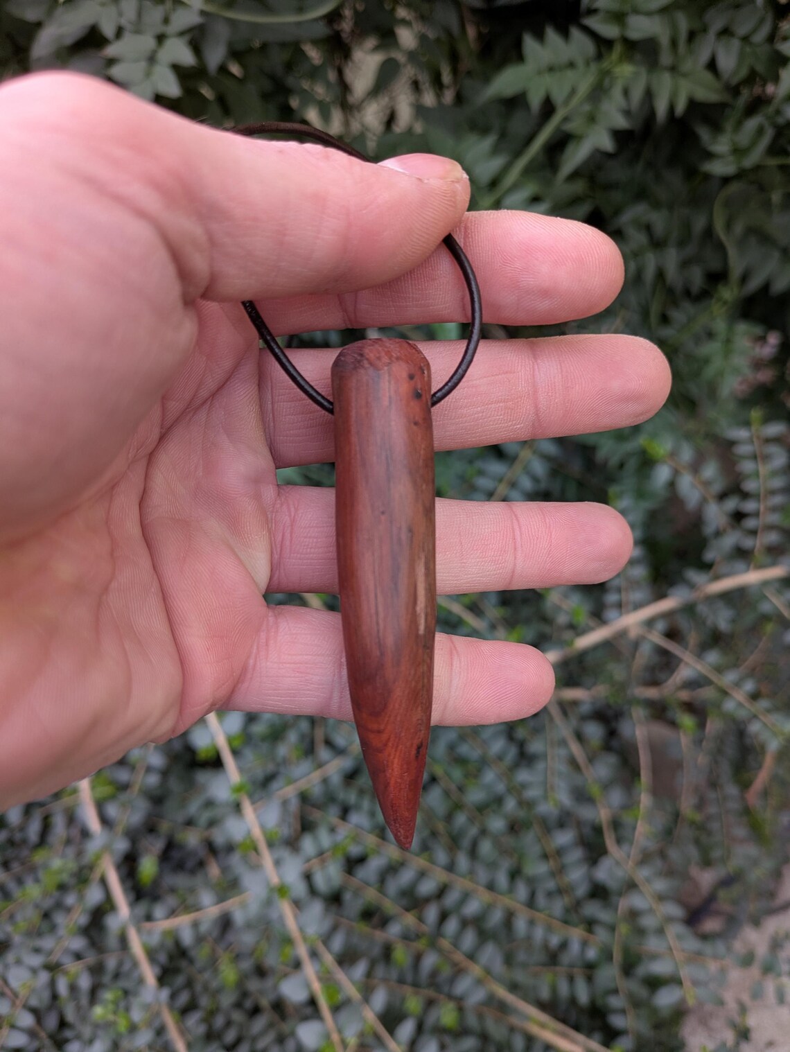 Protective Yew Wood Amulet in the Shape of a Bear Fang – Handcrafted ...