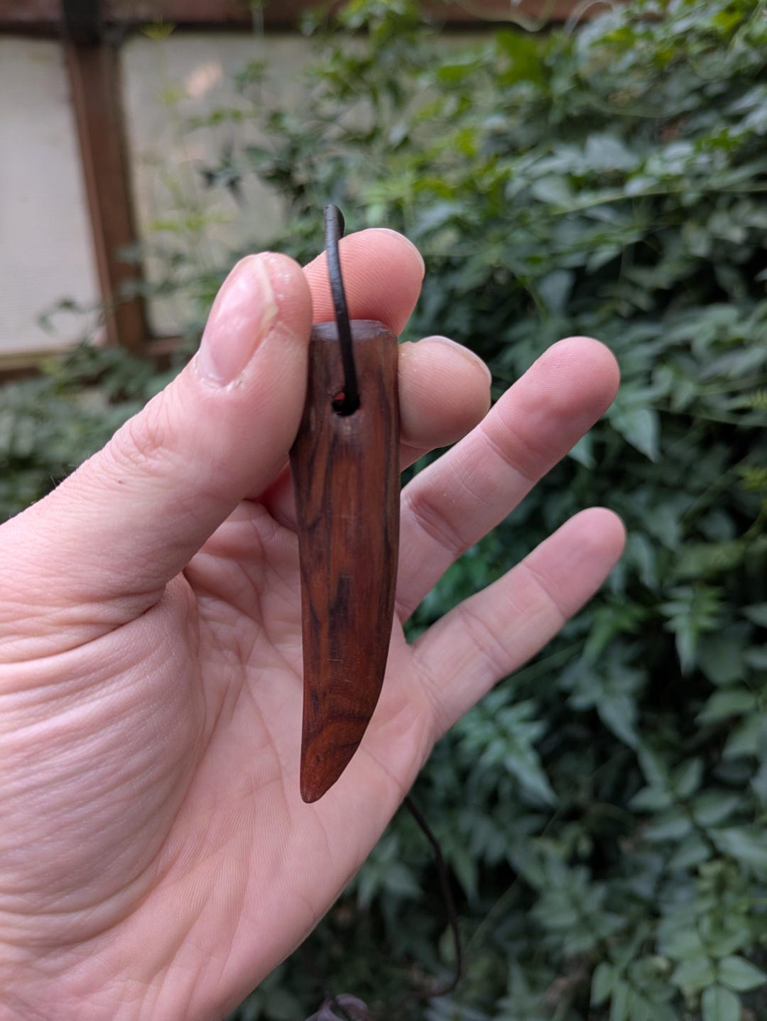 Protective Yew Wood Amulet in the Shape of a Bear Fang – Handcrafted ...