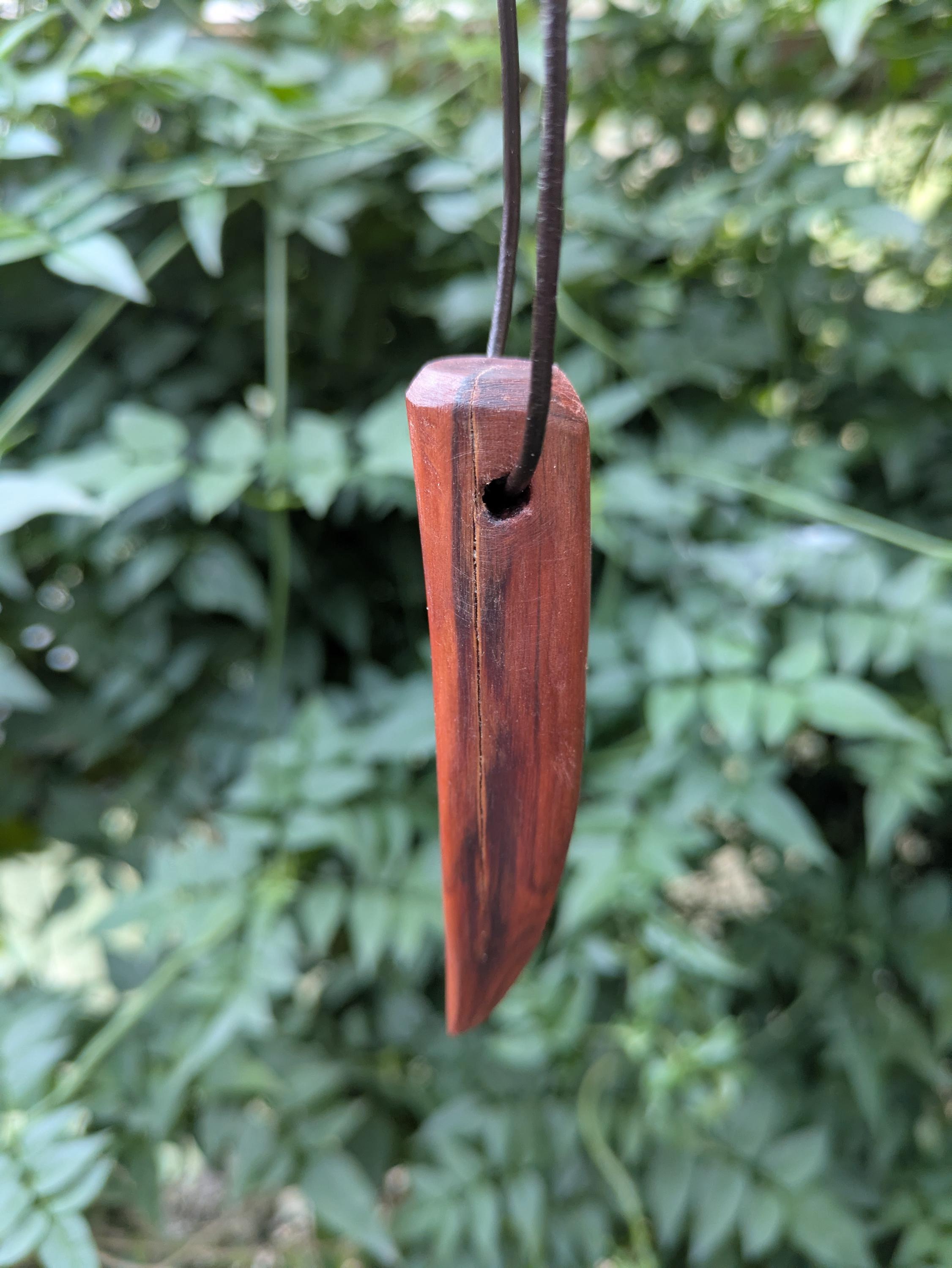 Protective Yew Wood Amulet in the Shape of a Bear Fang – Handcrafted ...