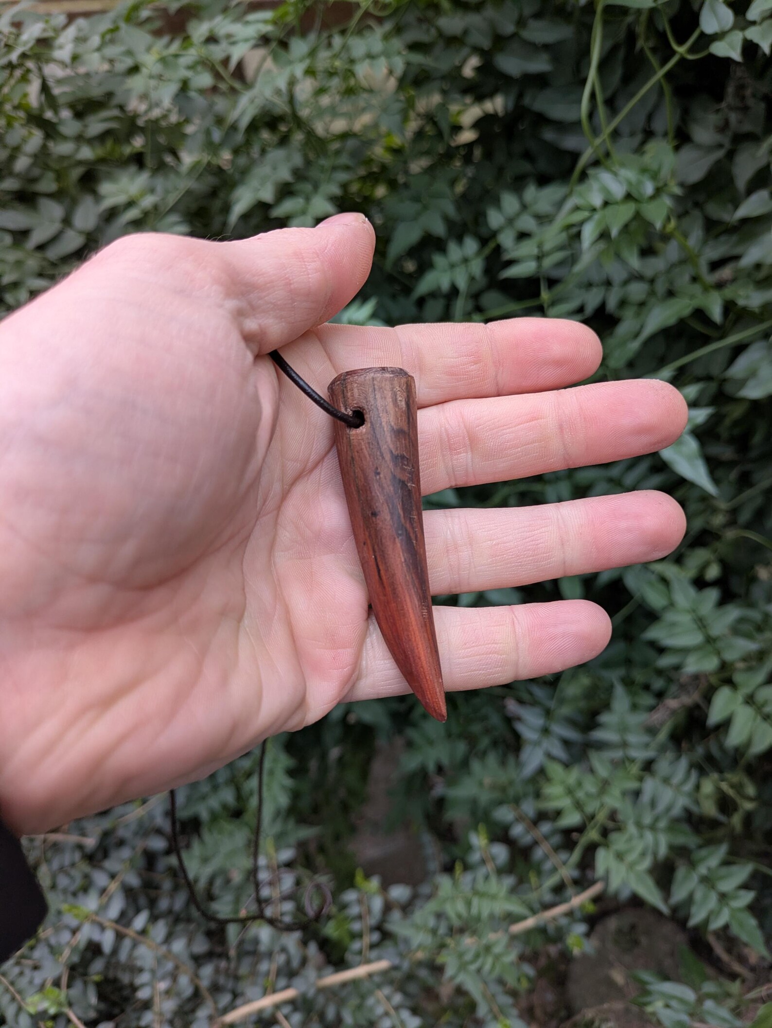 Protective Yew Wood Amulet in the Shape of a Bear Fang – Handcrafted ...