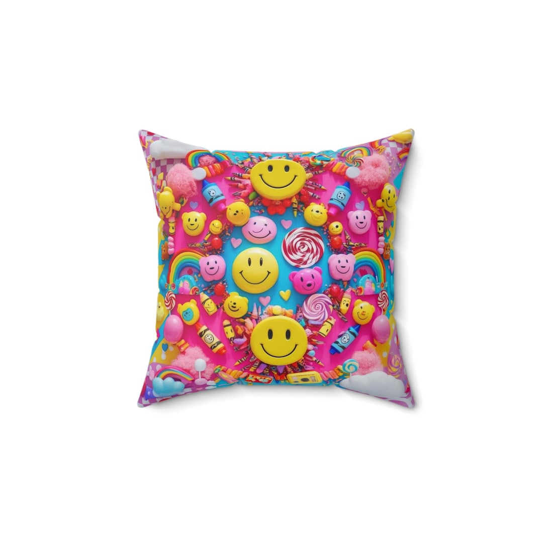 Kidcore Nostalgia Pillow Playful Colorful Room Accent - Etsy