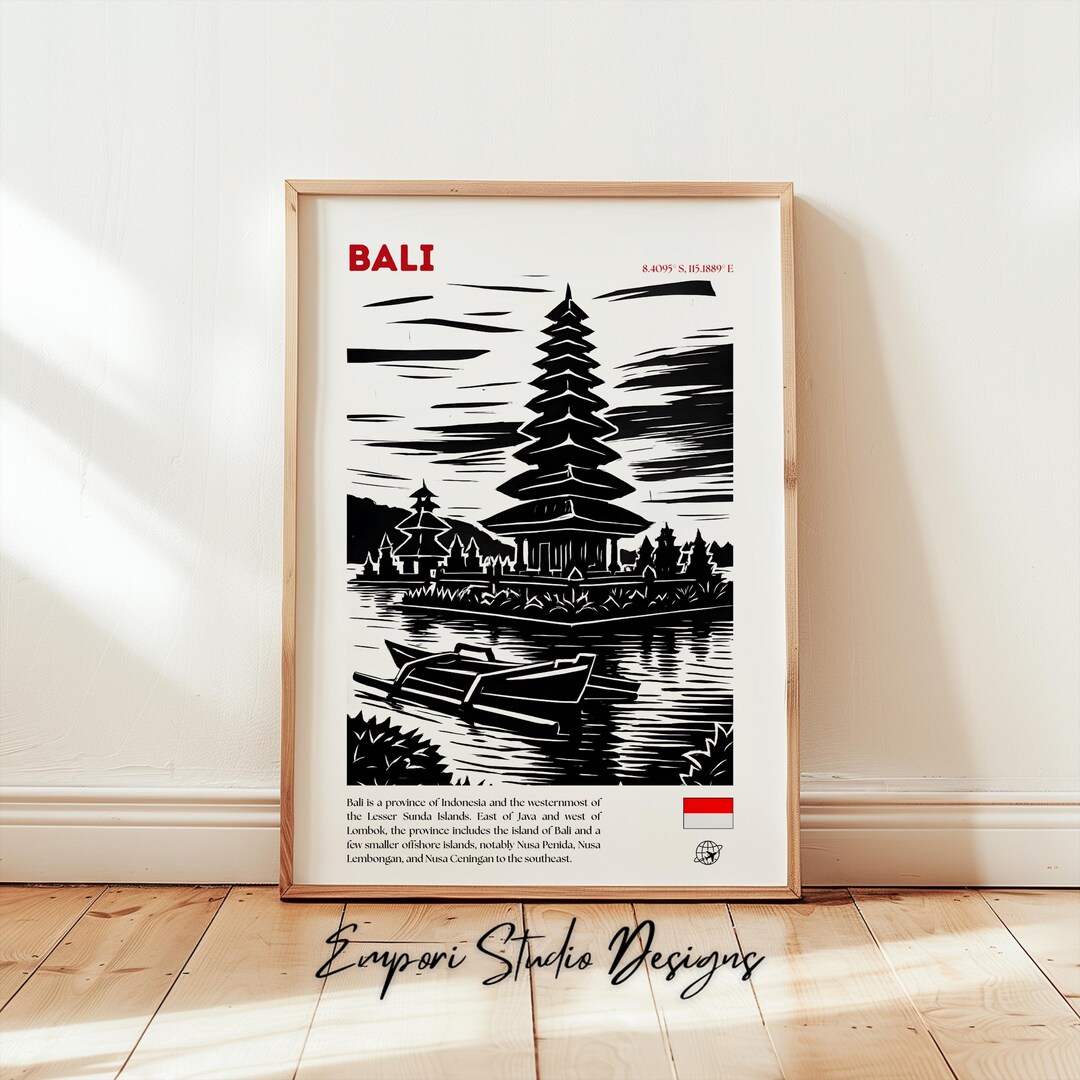 Bali Travel Poster, Custom City Wall Art, Capital Cities, Holidays ...