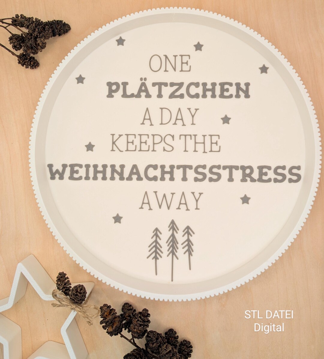 STL 3D Print File Cookie Plate | Gift | Elf | Winter | Christmas ...