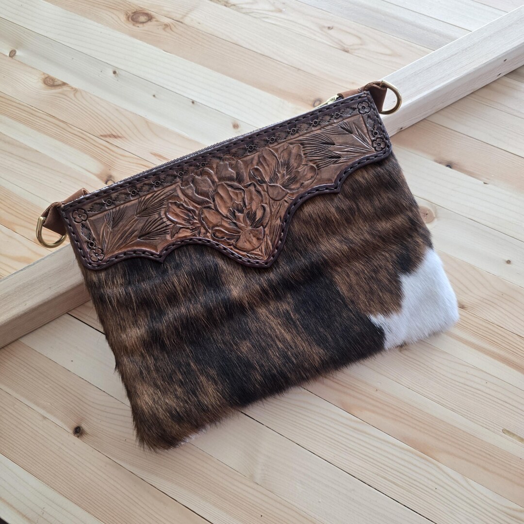 Cowhide, Tooled Leather, Western, Country Style Purse - Etsy