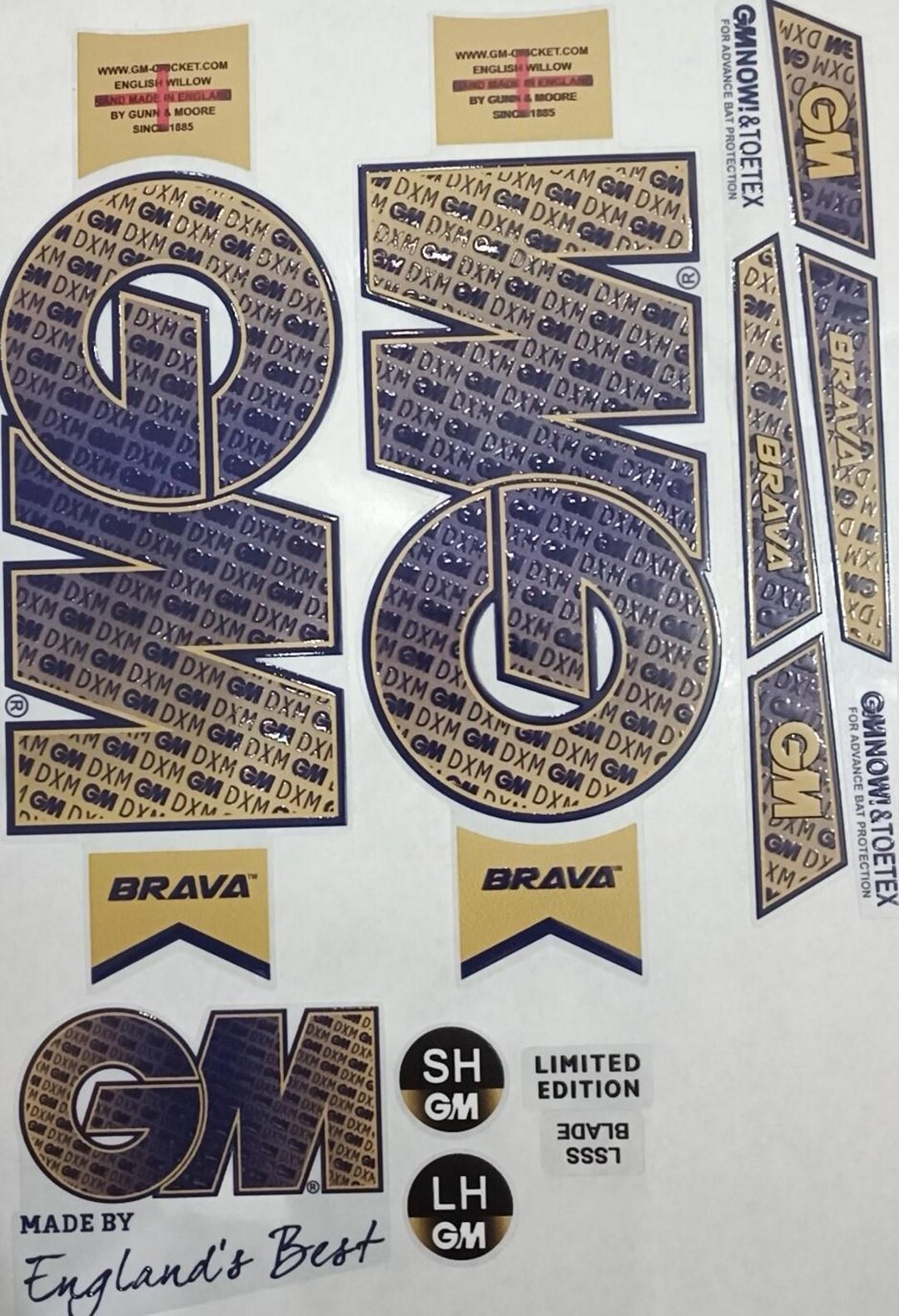 2X Cricket Bat GM Brava Fully 3D Embossed Digital Machine Stickers - Etsy