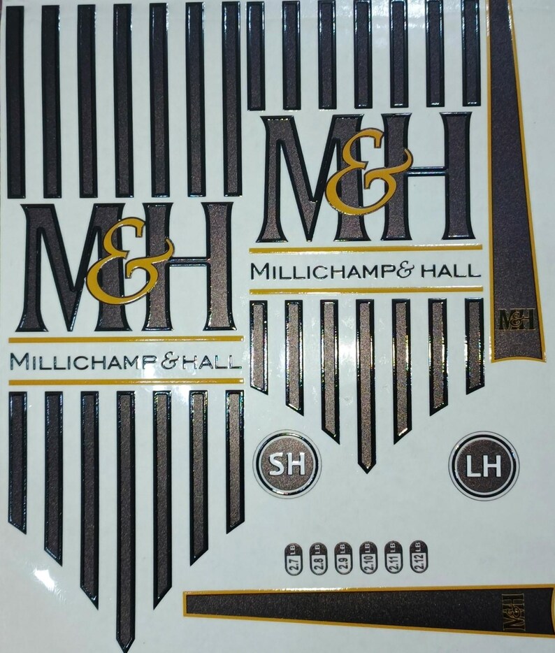 Millichamp and Hall 2X Cricket Bat M&H Fully 3D Embossed Digital ...