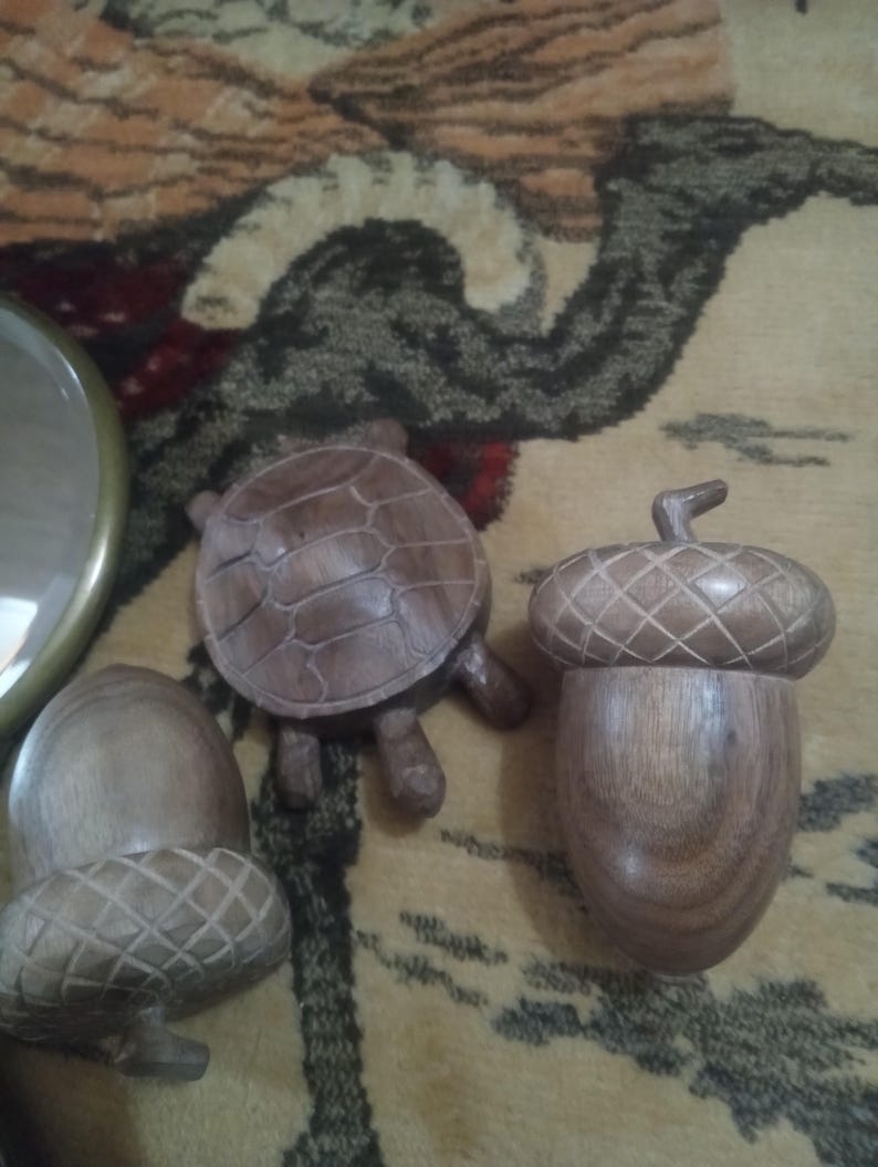 Hand Carved Black Walnut Acorn - Etsy
