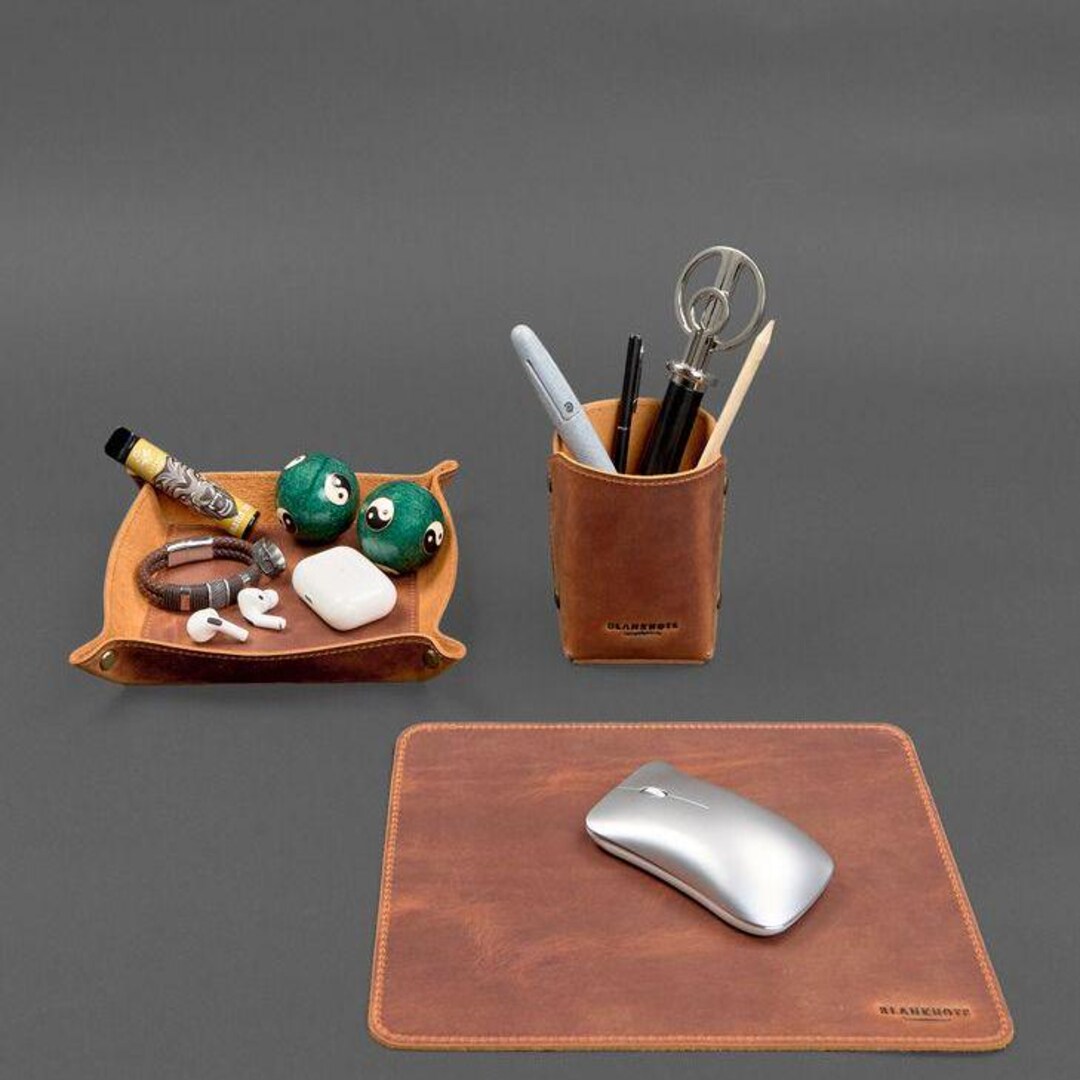 Leather Desk Set, Luxury Desk Accessories, Office Organization ...