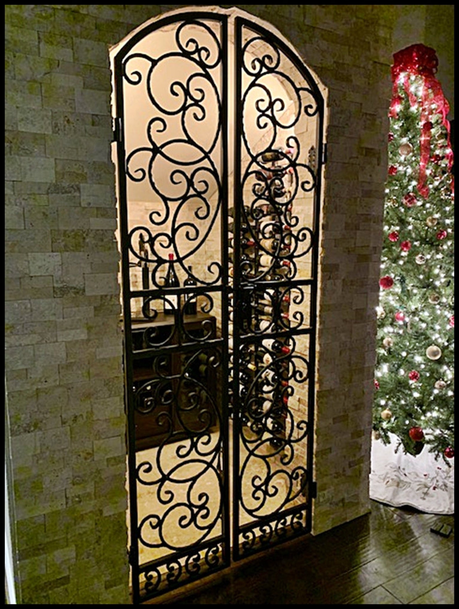Iron Wine Cellar Door - Gate, Double Door, Hand Forged Steel, 30 to 36 ...