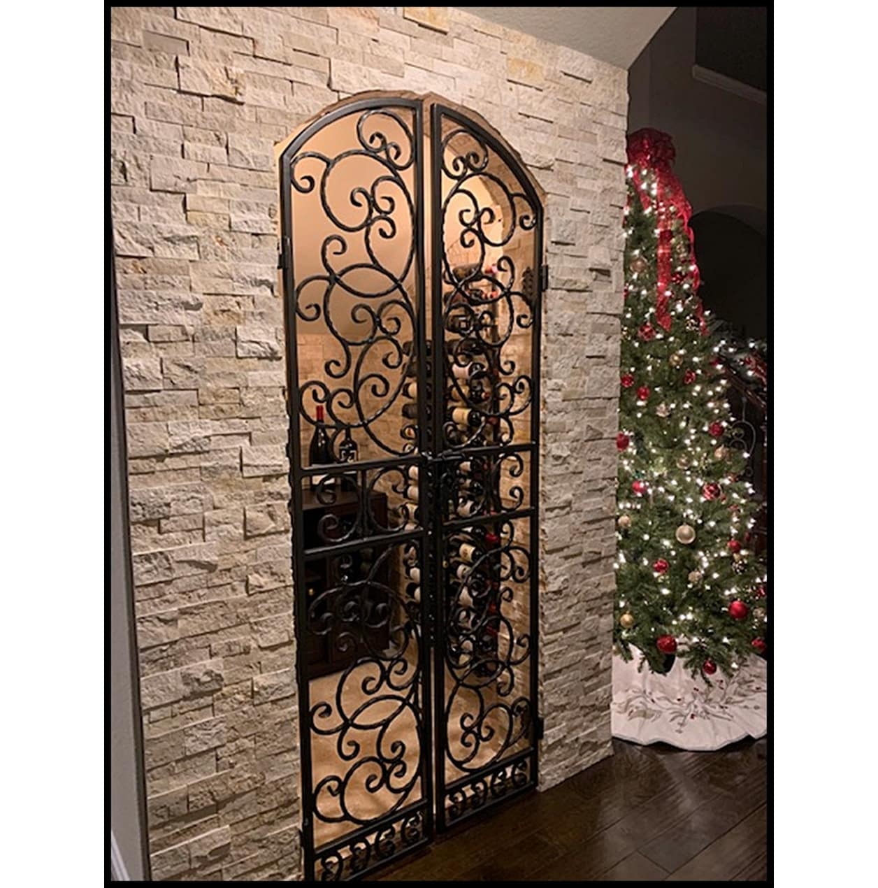 Iron Wine Cellar Door - Gate, Double Door, Hand Forged Steel, 48 by 96 ...