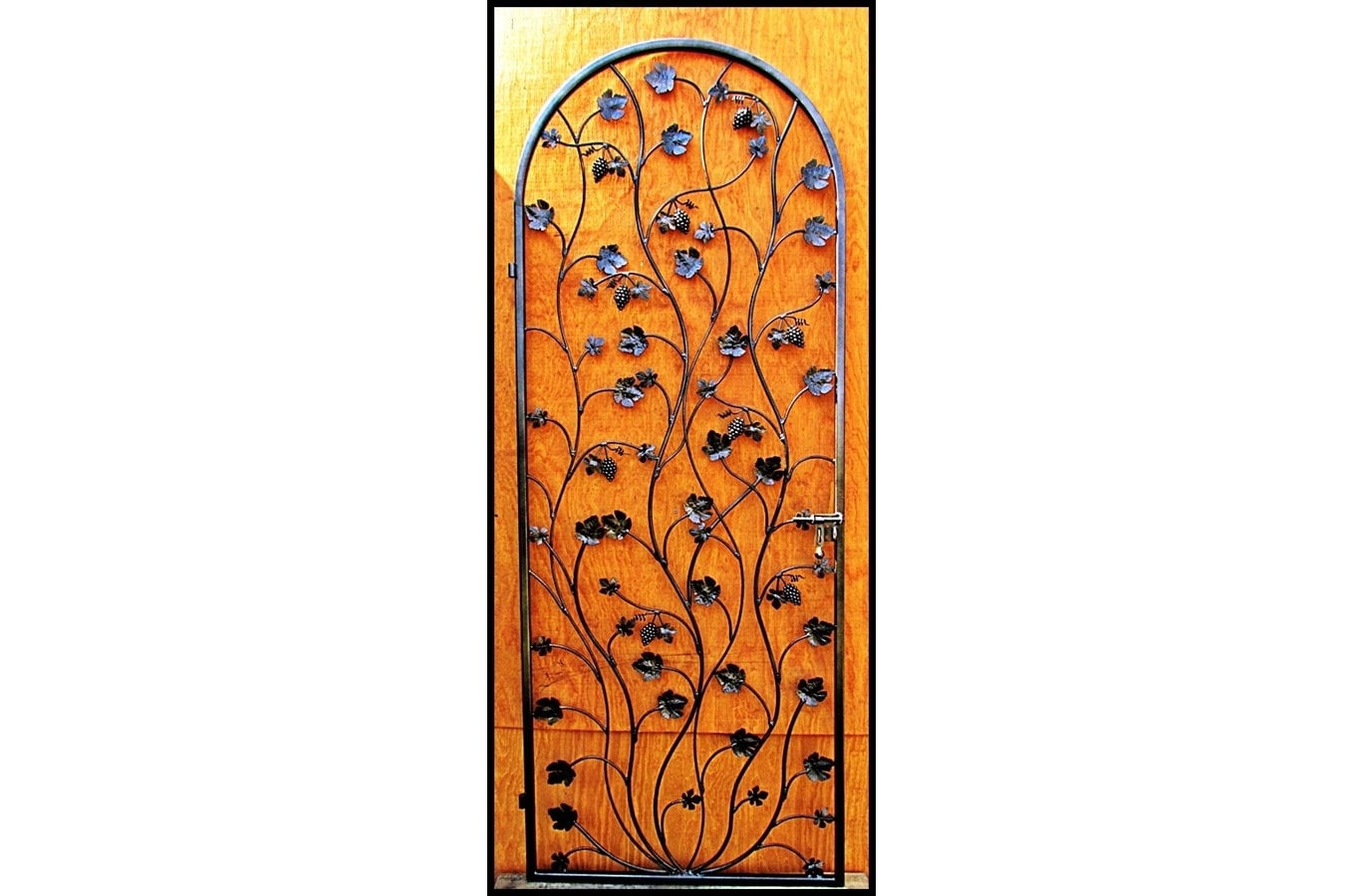 Iron Wine Cellar Gate - Artistic Grapevine Single Door - 32 Inches Wide ...