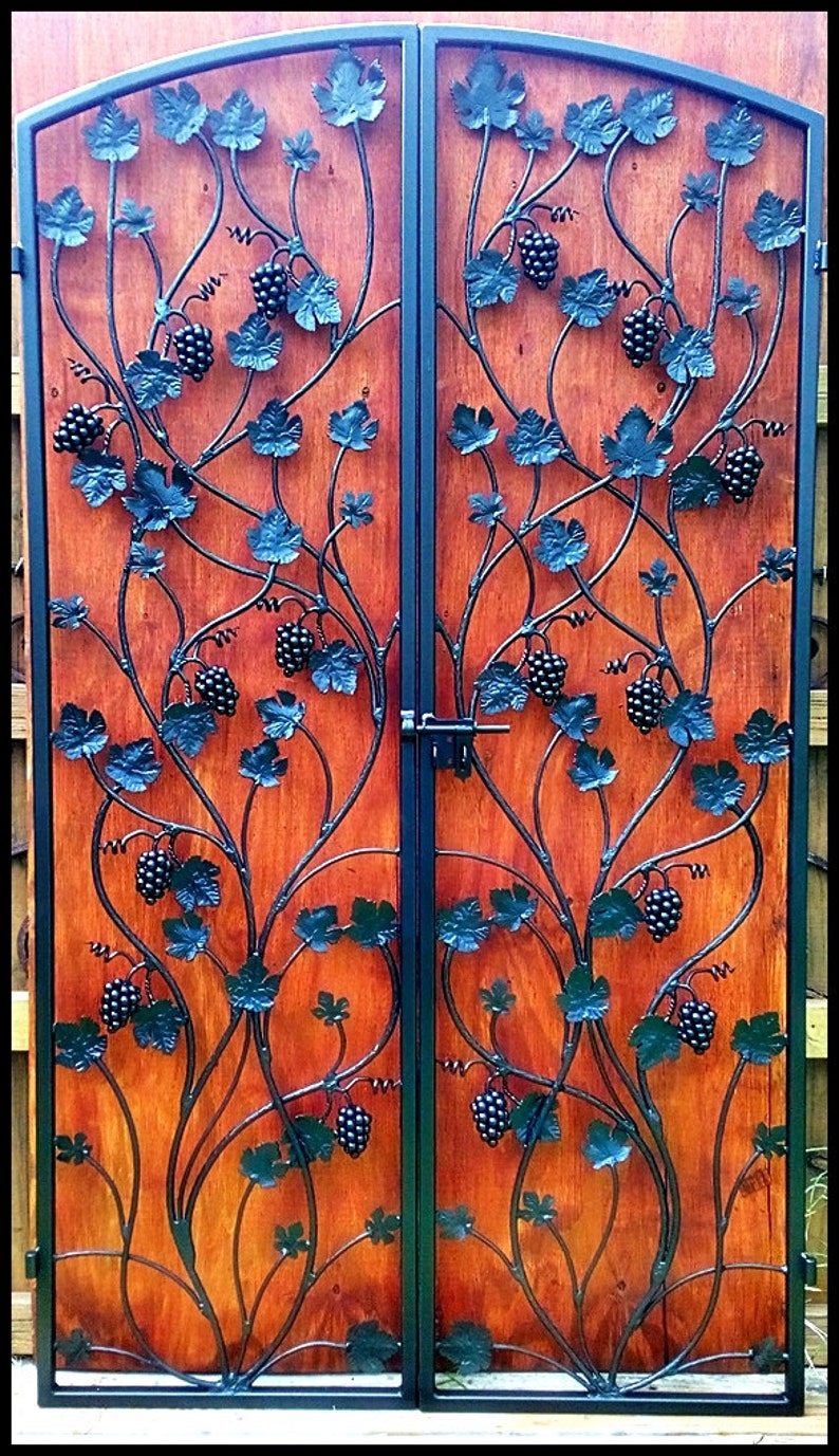 Iron Wine Cellar Gate Artistic Grapevine Double Door - Etsy