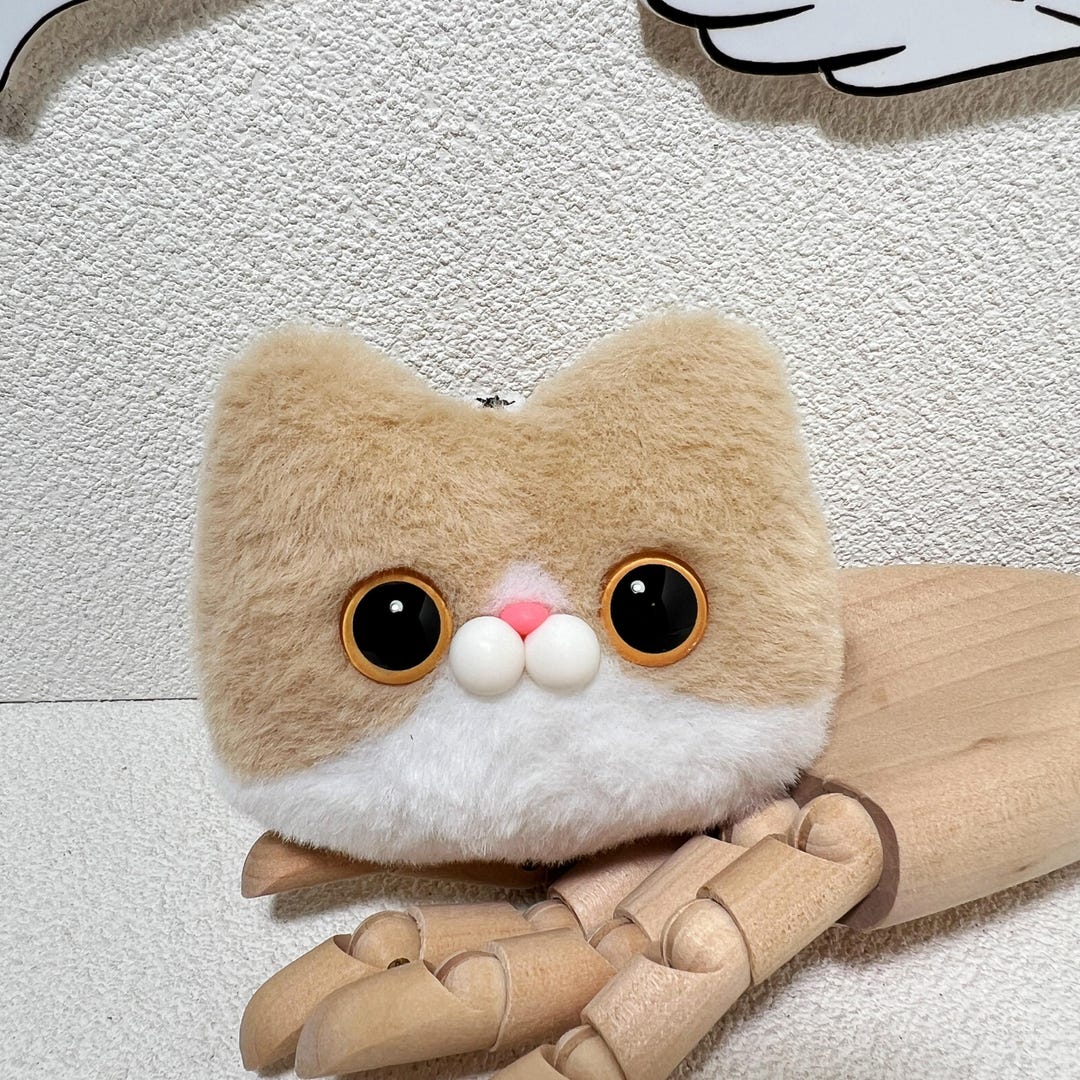 Handmade Plush Cat Keychain – Handmade Cute Cat Plush Keychain – Soft ...