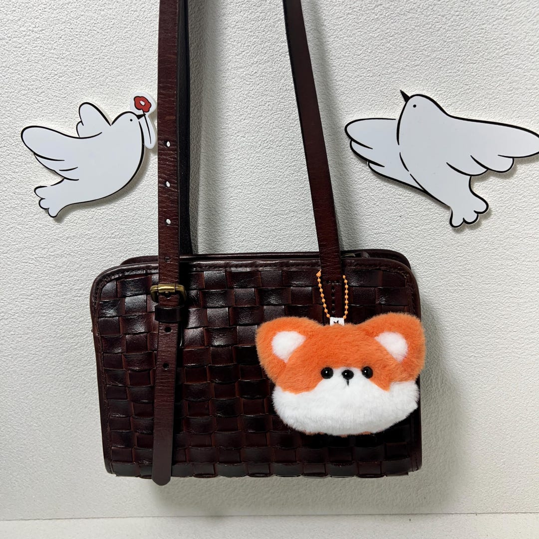 Handmade Plush Fox Keychain: Soft Furry Bag Charm - Etsy