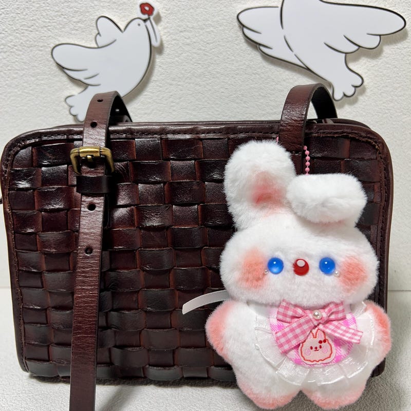 Fluffy Bunny Keychain - Etsy