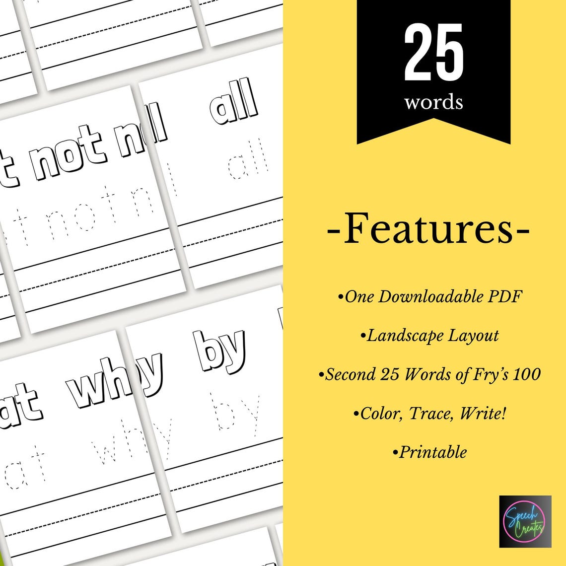 Sight Word Printable, Fry's Sight Word List, Second 25 Sight Words ...