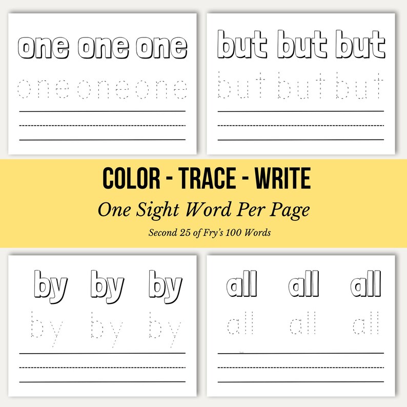 Sight Word Printable, Fry's Sight Word List, Second 25 Sight Words ...