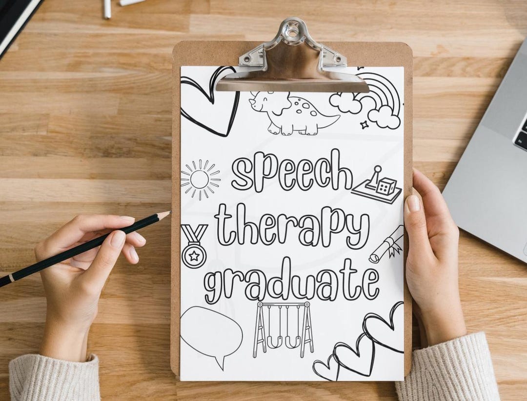 Speech Therapy Graduate Coloring Page, Speech Therapy Coloring Sheet ...