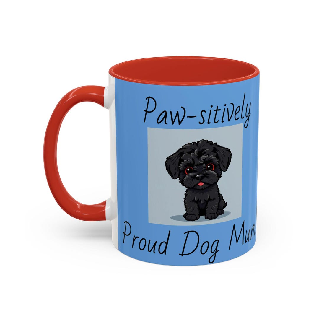 Maltipoo (black) - Pawsitively Proud Dog Mum - Accent Coffee Mug (11 ...